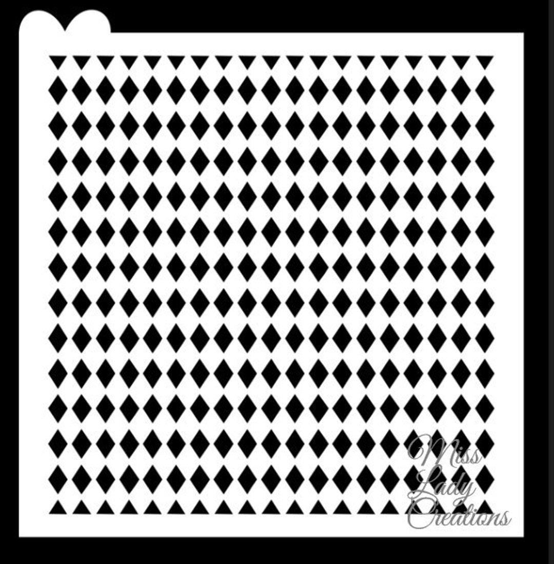 Diamond Background Stencil, Royal Icing, Royal Icing Stencil, Clay ...