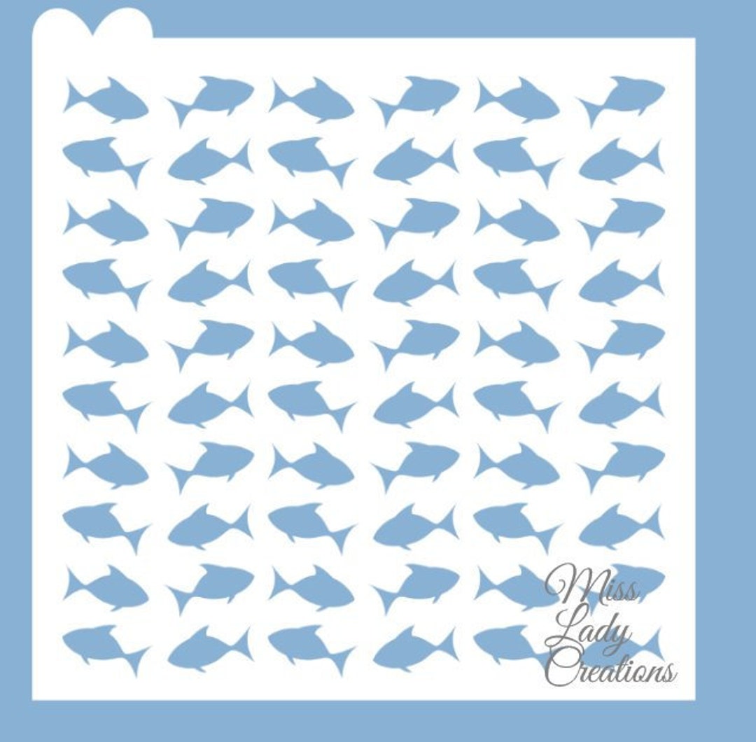 Swimmy Fish Background Stencil - Etsy