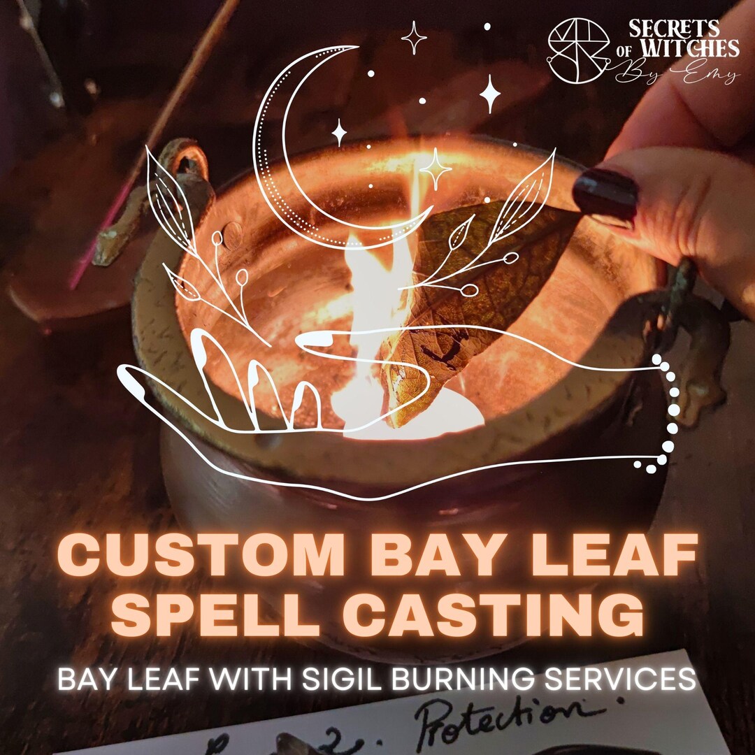 Custom Spell With Sigil on Bay Leaf, Magic Spell, Laurel, Strengthen Your Magic, Psychic Shield ...