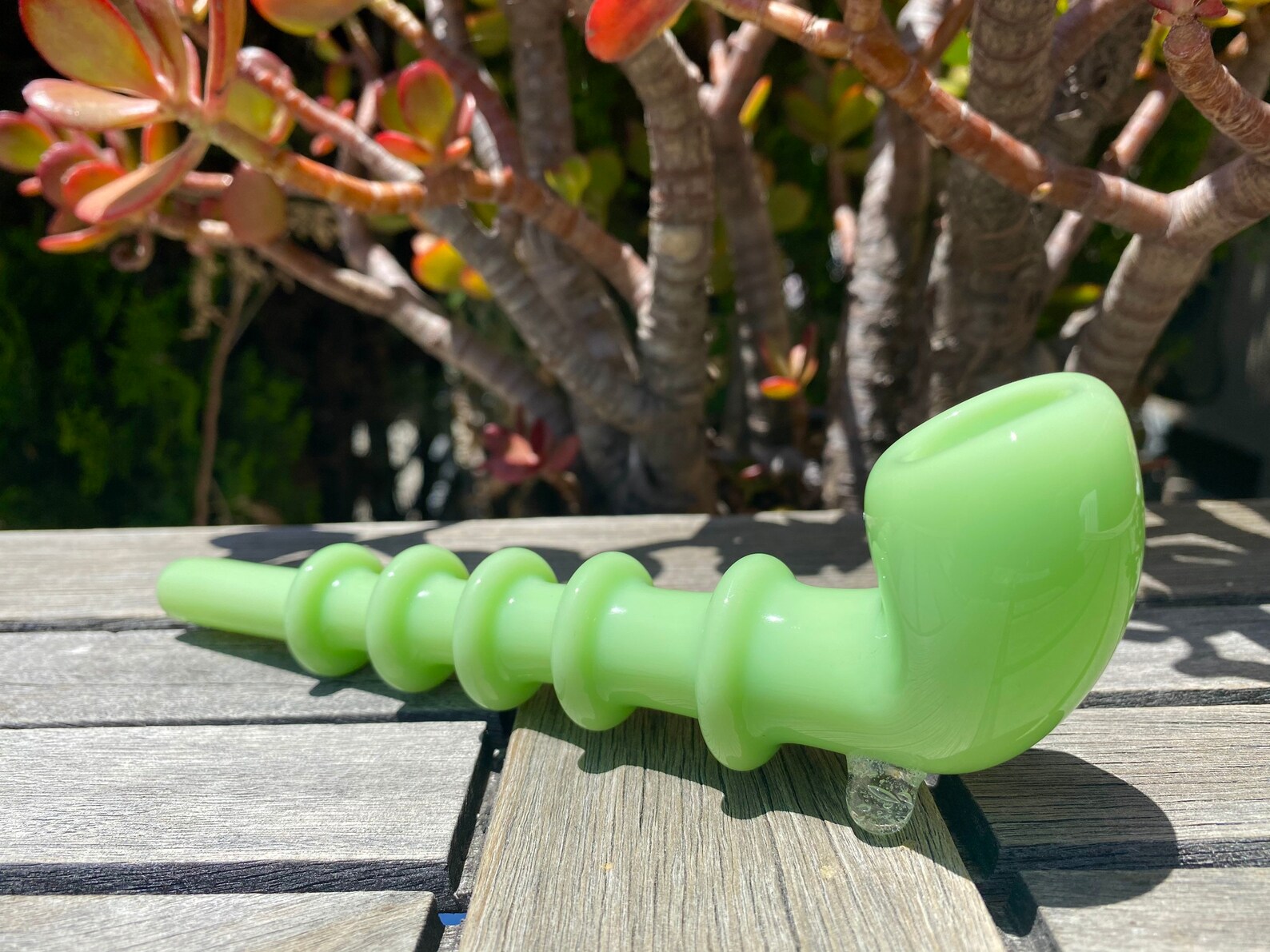 7 Green Glass Pipe Long Glass PipeHandmade Gandalf Style | Etsy