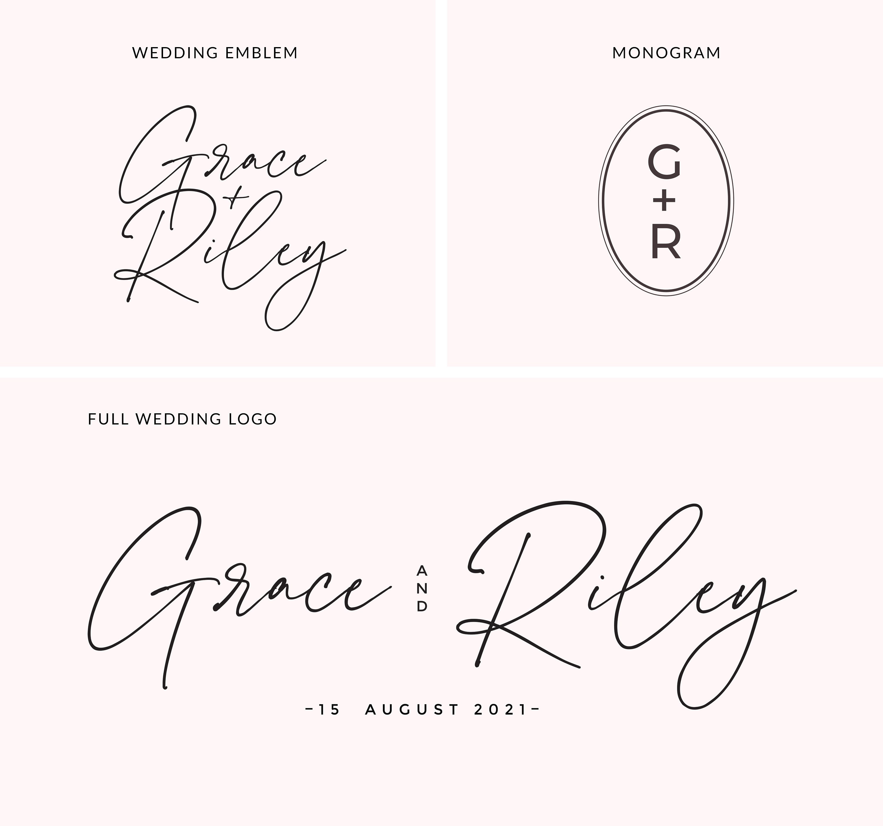 Paper Invitations Personalised Wedding Logo Emblem and Monogram Rachel ...