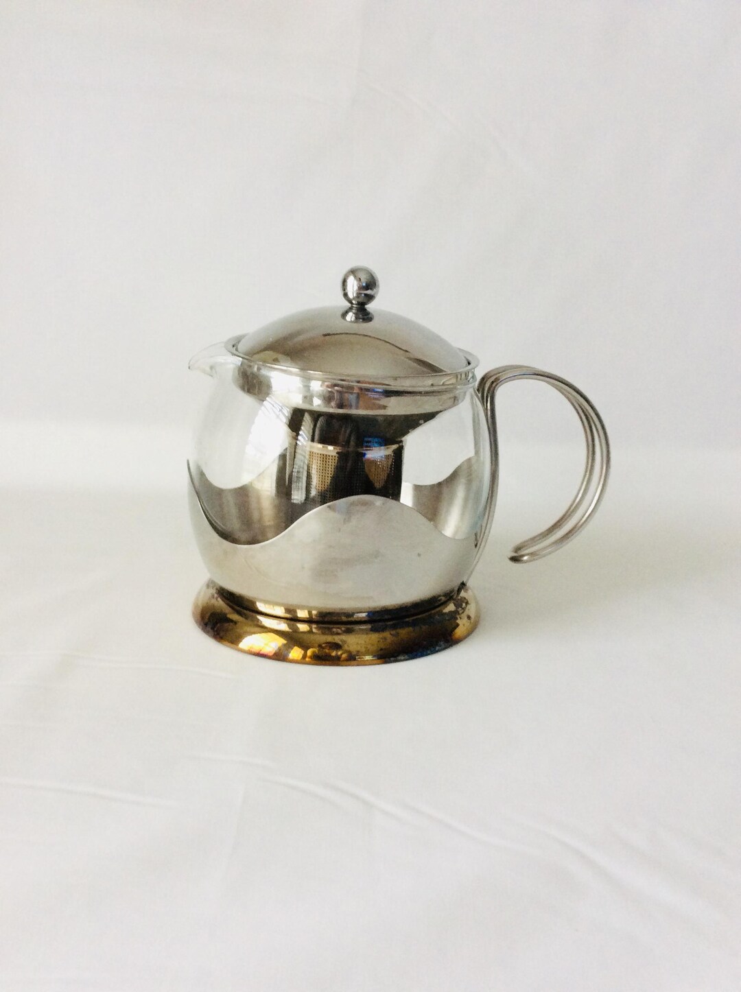 La Cafetiere Stainless Steel Teapot With a Pyrex Glass Insert 4 Cup ...