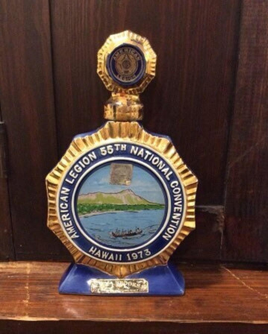 Ezra Brooks American Legion Heritage China Whiskey Decanter Made in USA ...