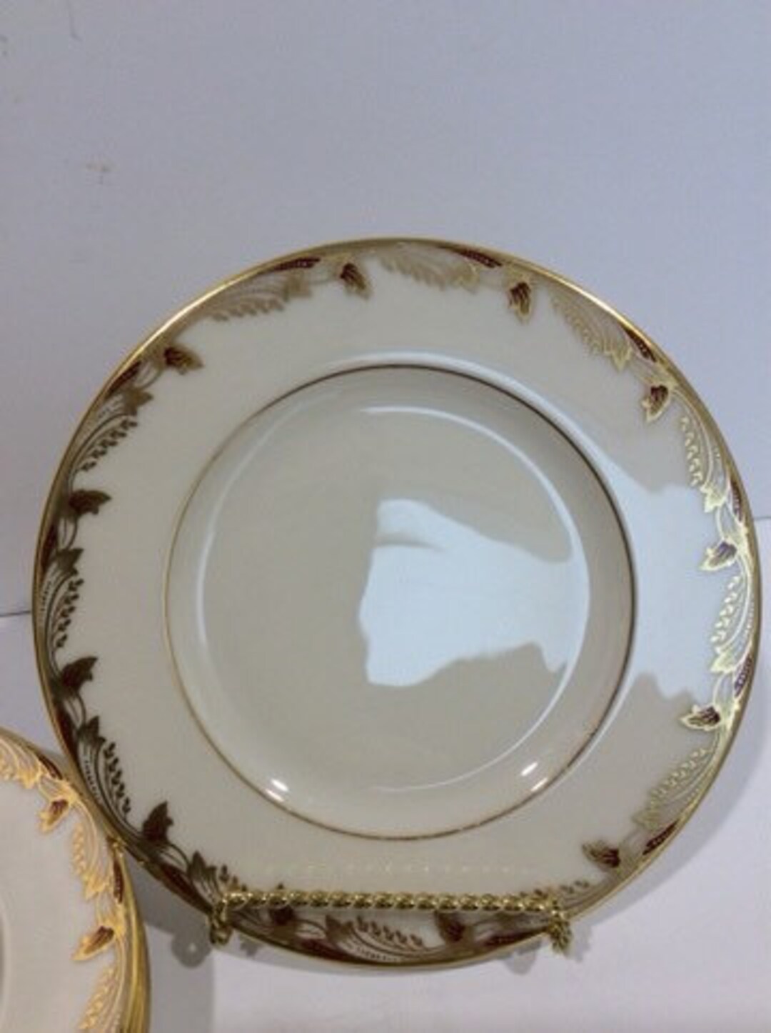 Set of 4 Vintage Lenox Essex Maroon Bread and Butter Plates Made in USA ...