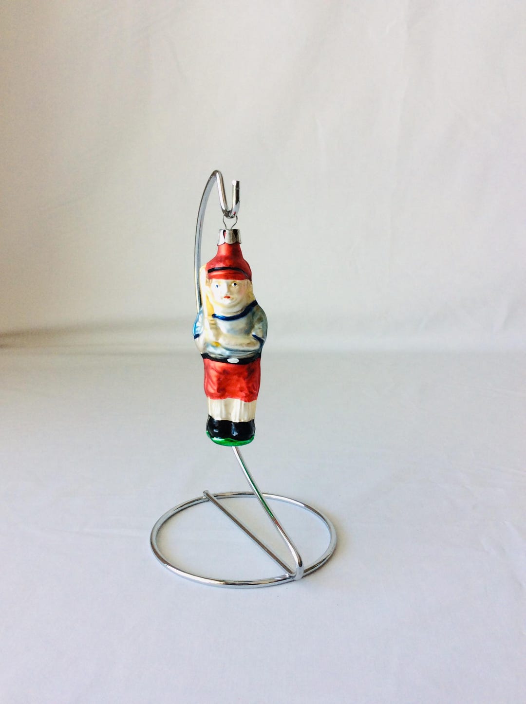 Blown Glass Baseball Player Christmas Ornament Vintage Christmas ...