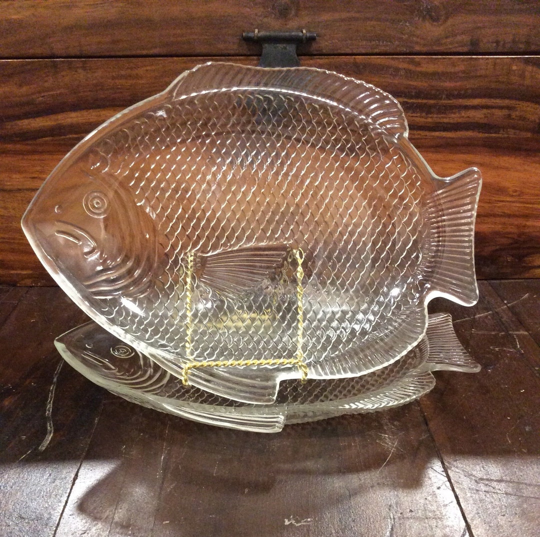 Clear Fish Plate Made in USA Ovenproof Set of 2 Replacement ...