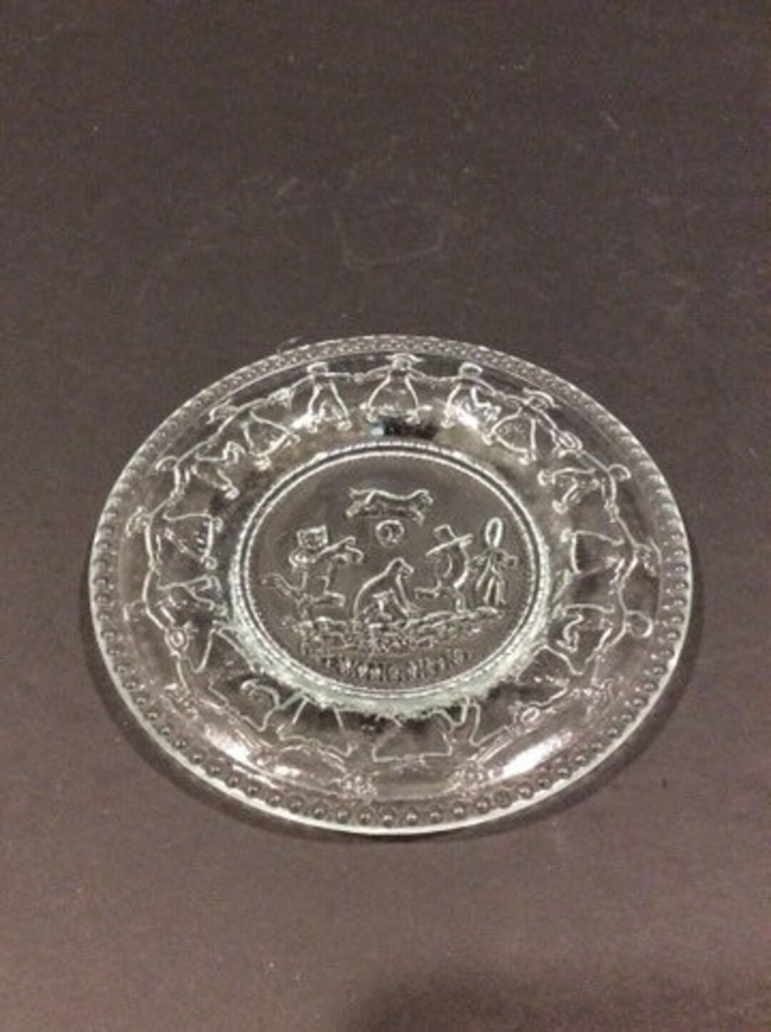 Tiara Nursery Rhyme Clear Child's Plate Hey Diddle Diddle Made in USA ...