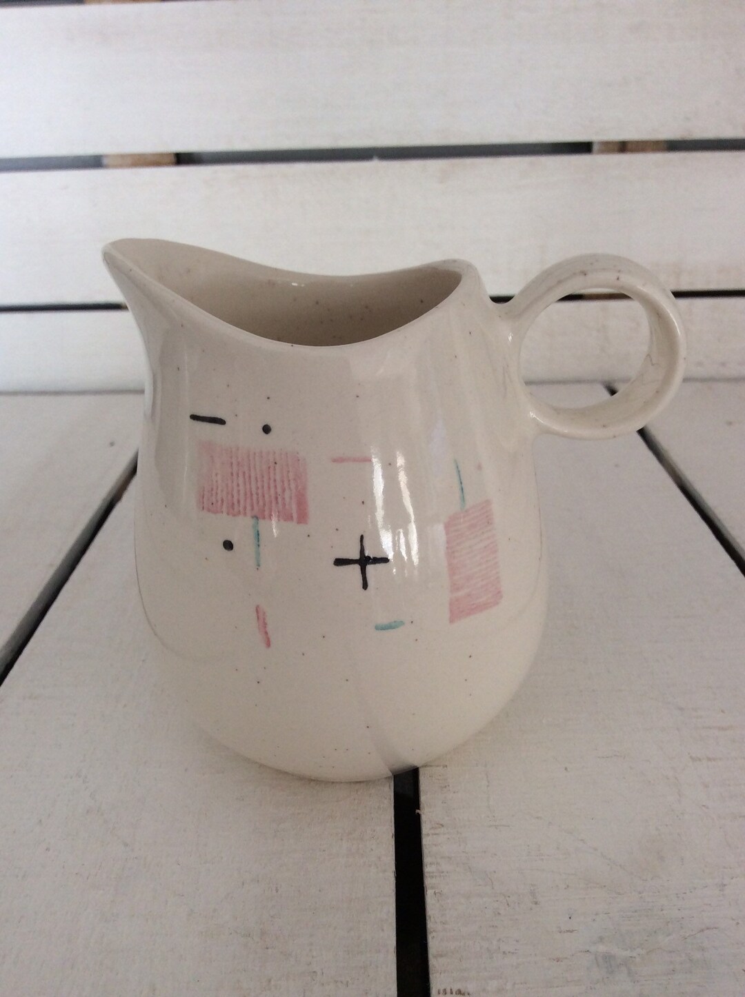 Vernon Ware by Metlox Tickled Pink Creamer Made in California USA Mid ...