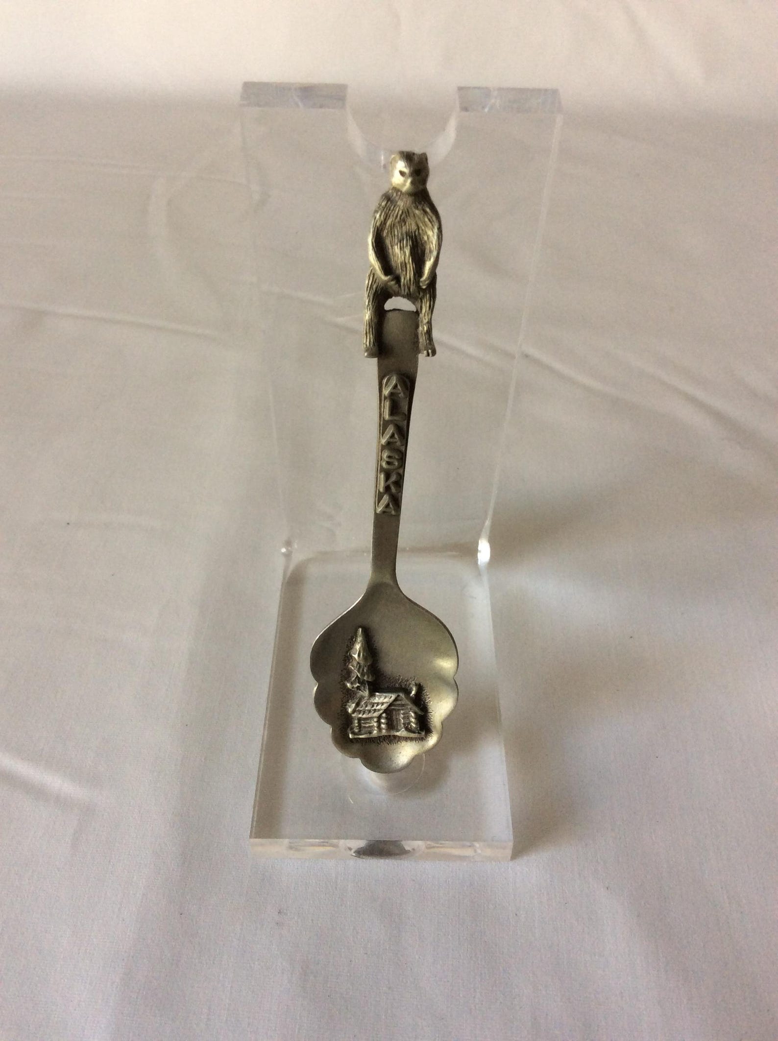 Pewter Souvenir Spoon From Alaska Made in USA Bear and Rustic Home ...