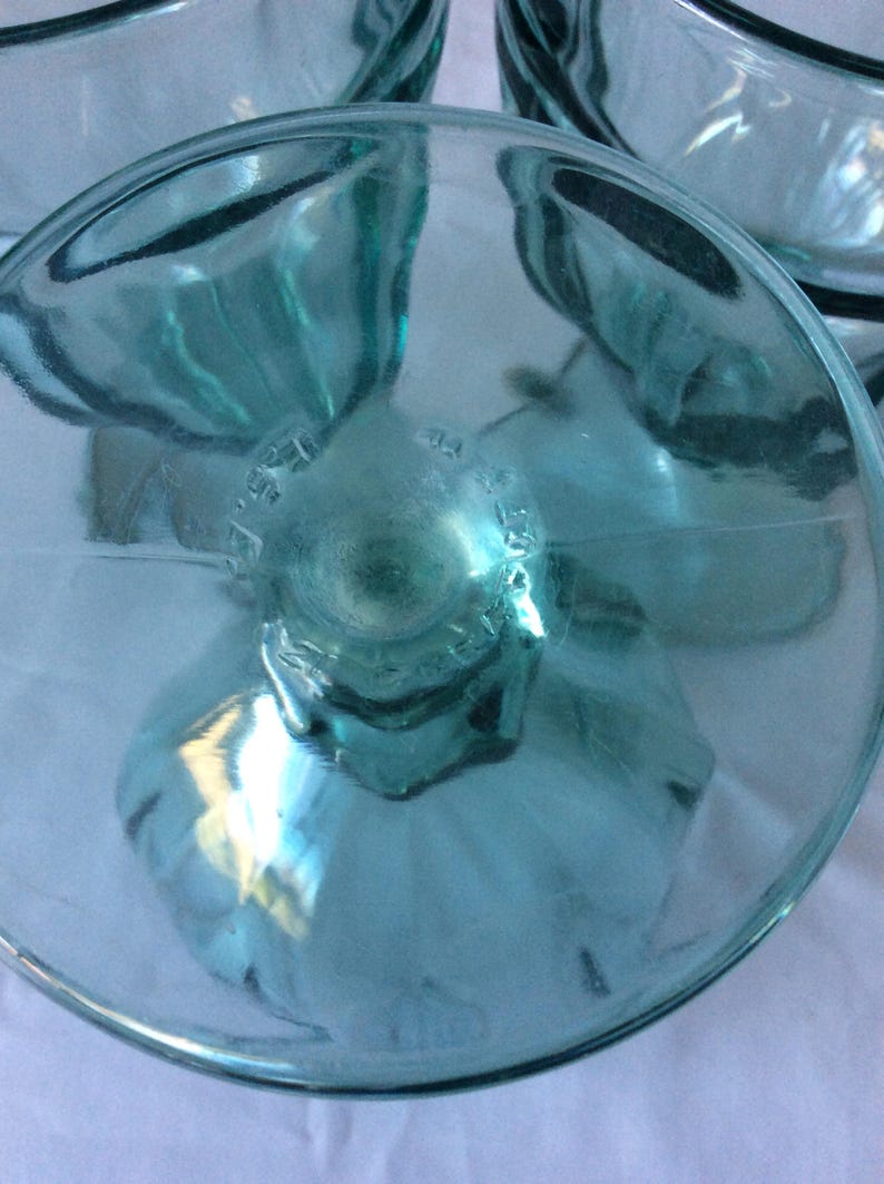 Libbey Glass Company Gibraltar Spanish Green 7" Goblets Made in America ...