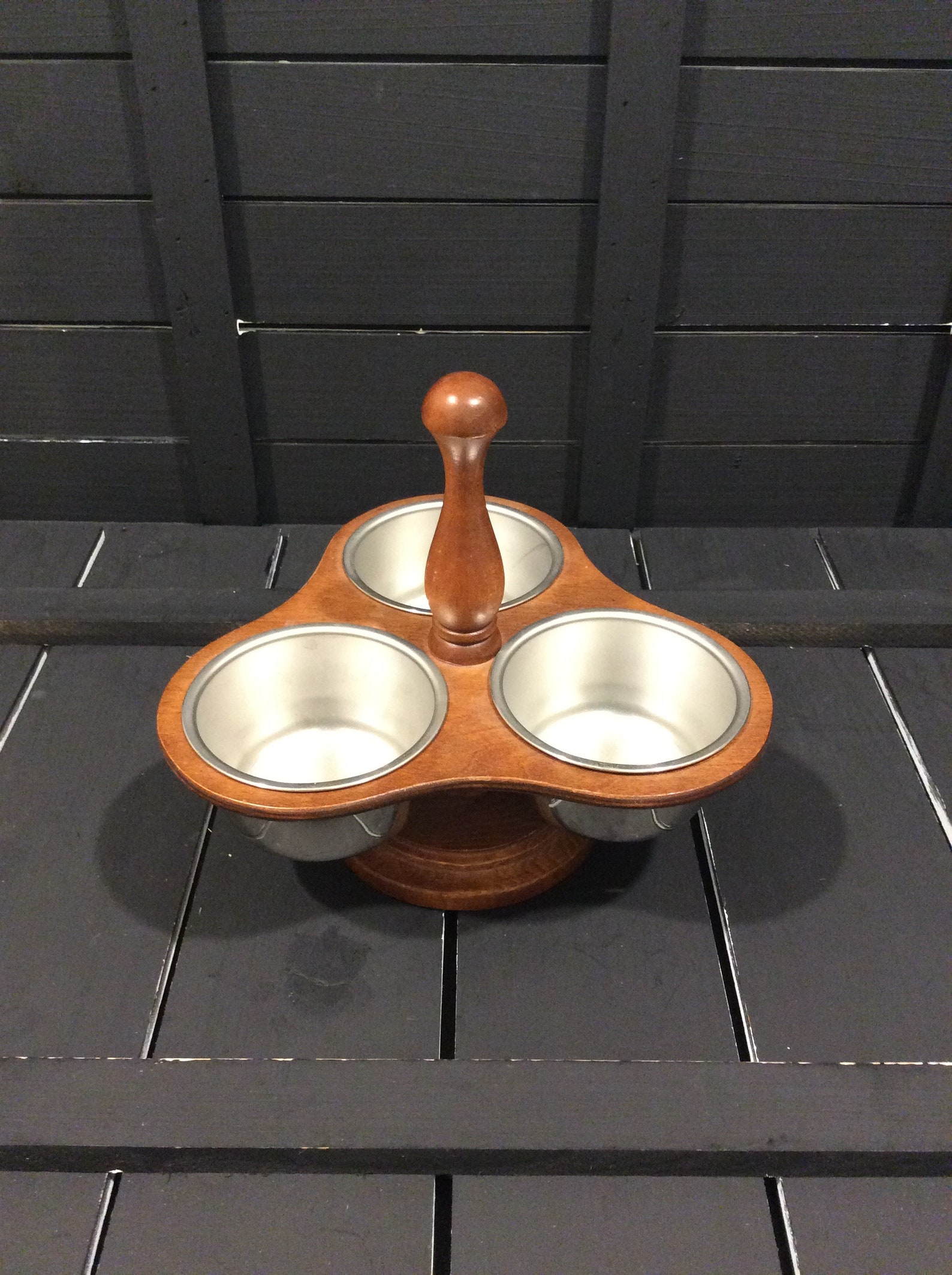 Vintage Ma Leck Inspired Stainless and Wood Condiment Server - Etsy