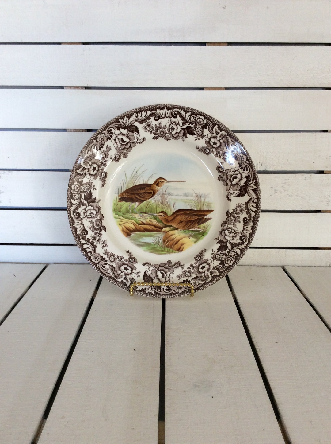 Spode Woodland Dinner Plate SNIPE Made in England Replacement Animal ...