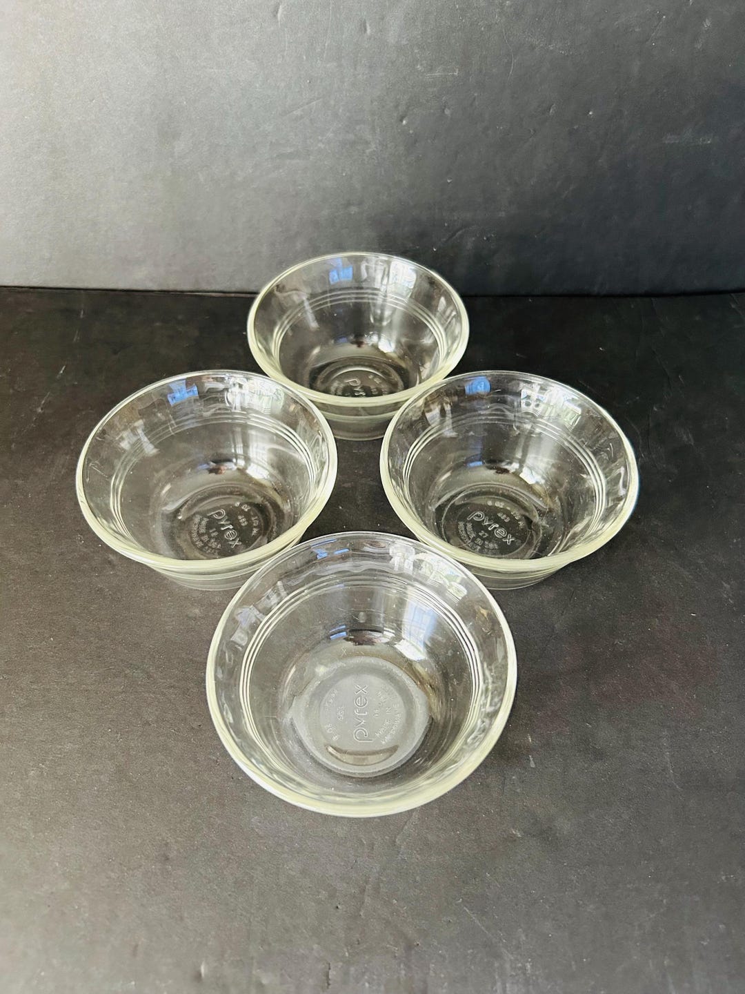 Pyrex Originals Clear Custard Cups 463 6 Ounces Set of 4 Vintage Made ...