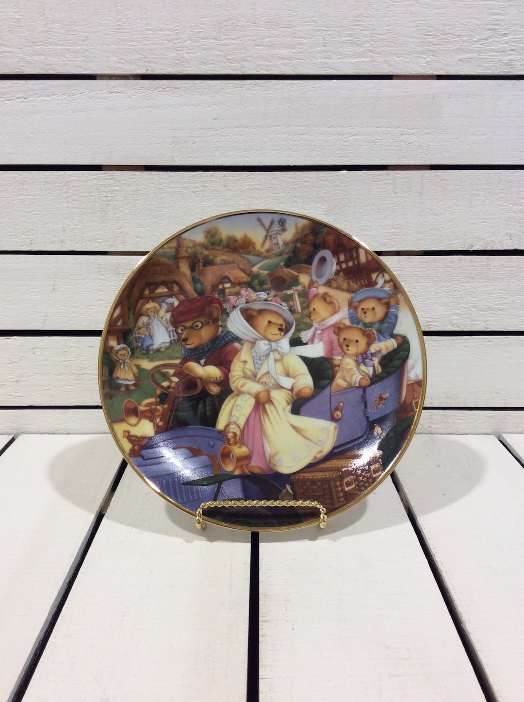 Franklin Mint Heirloom Collection Teddy Bear Grand Tour Plate Carol ...