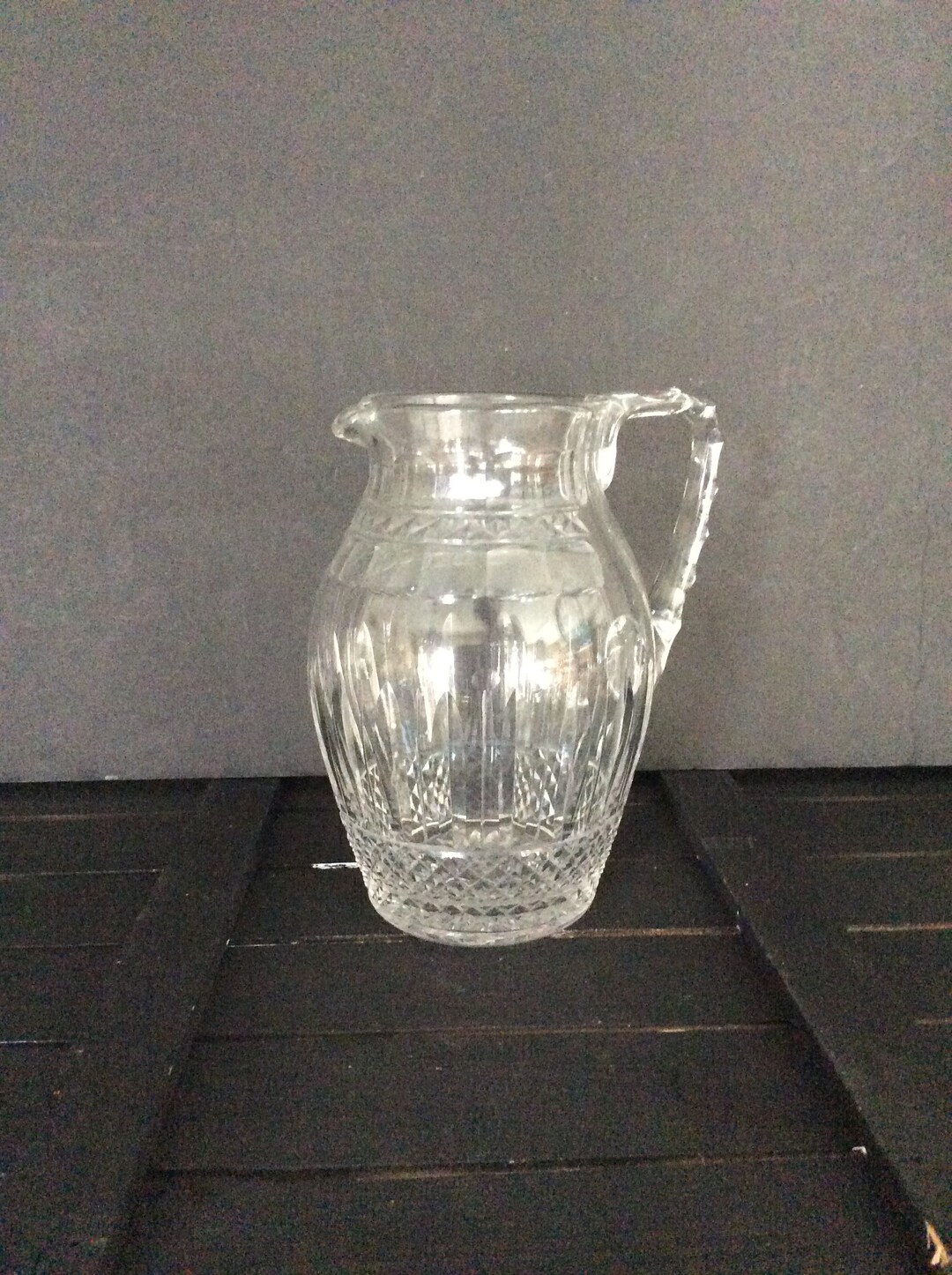 Saint Louis Crystal TOMMY Clear Flat Pitcher Standing 8 Tall Made in ...