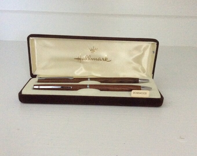 Vintage Hallmark Mechanical Pencil and Pen Set in Rosewood 23-654-6130 ...