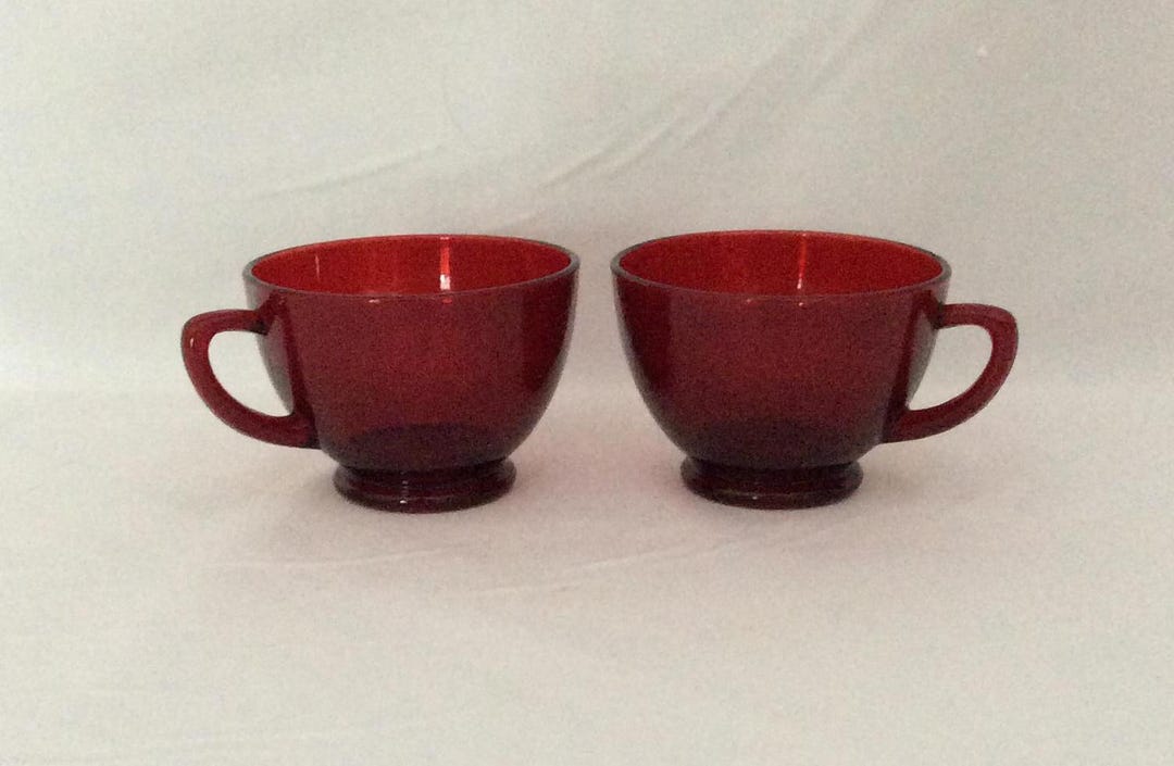 Anchor Hocking Royal Ruby Punch/snack Cups Set of 2 Made in USA ...