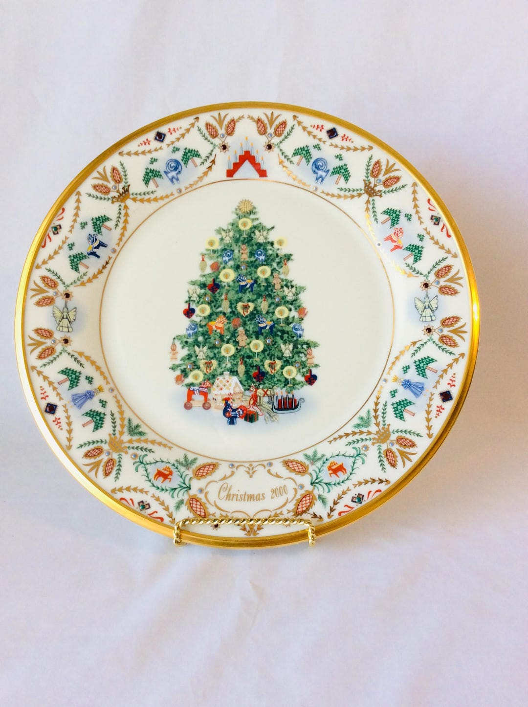 Lenox Holiday Annual Plate 2000 Christmas Trees Around the World Sweden ...