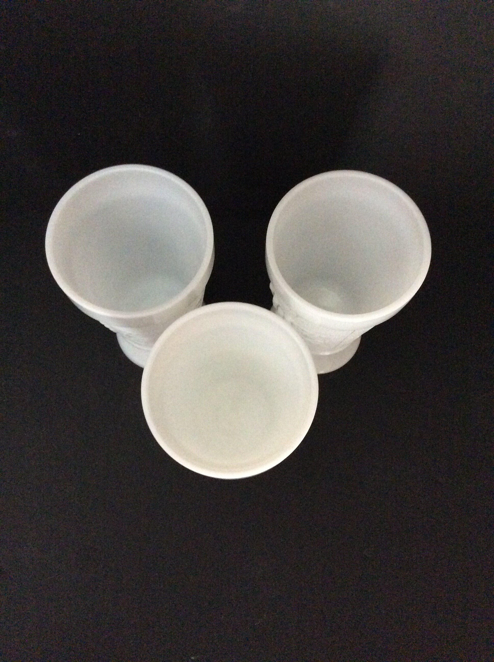 Translucent Milk Glass Grapes and Leaves Tumblers Set of 3 Vintage ...