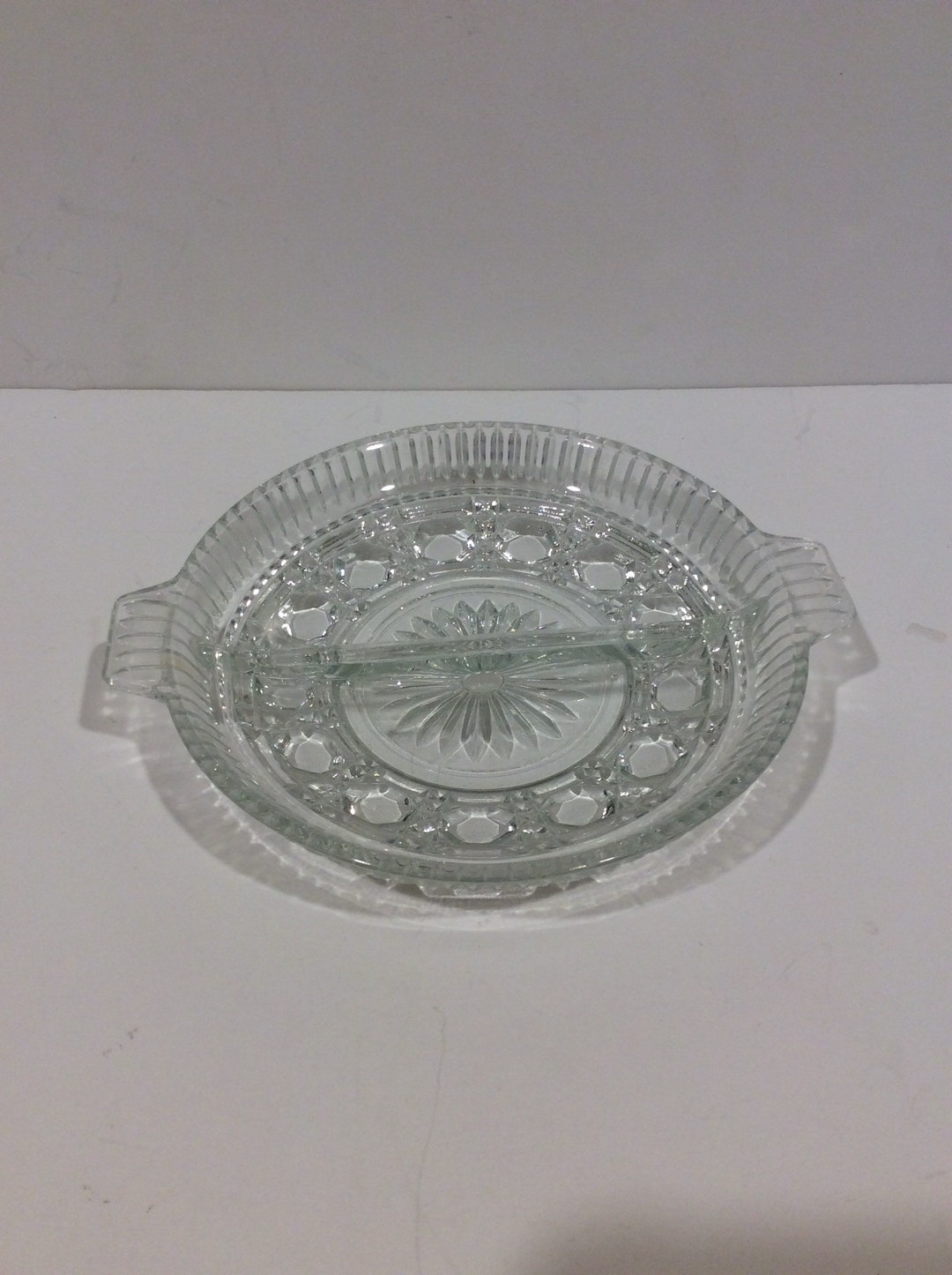 WINDSOR CLEAR 2 Part Relish Dish by Federal Glass Made in USA ...
