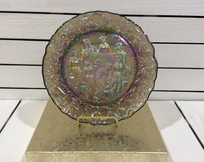 Vintage Imperial Carnival Glass Collector Plate eight - Etsy