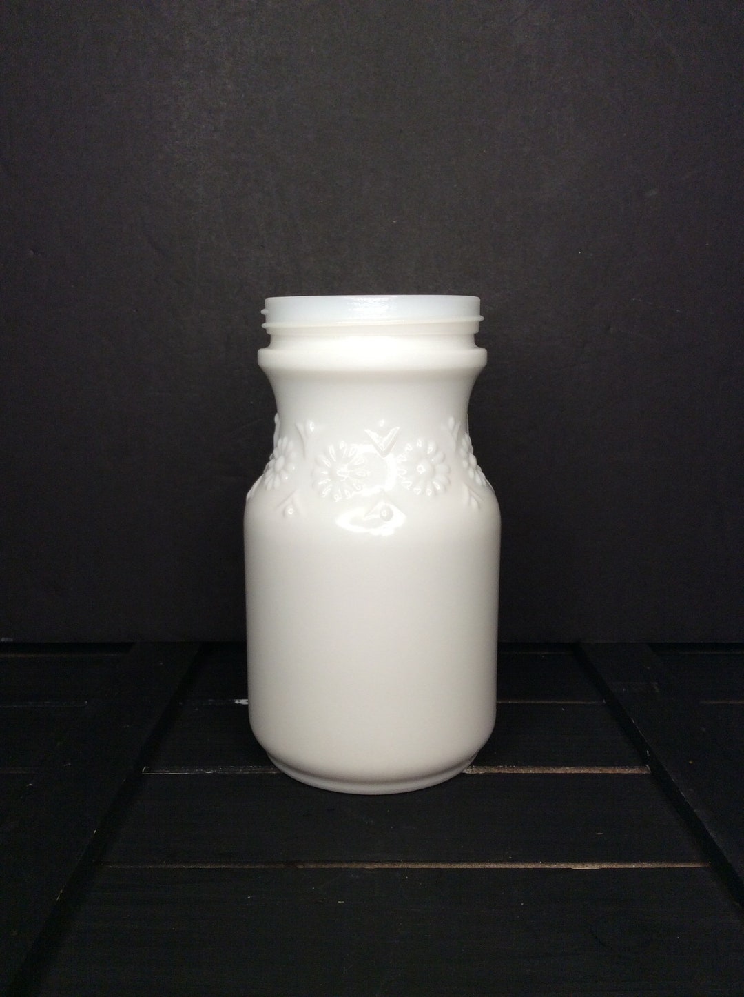Tang Milk Glass Jar No Lid Farmhouse Vase Milk Glass Collector ...
