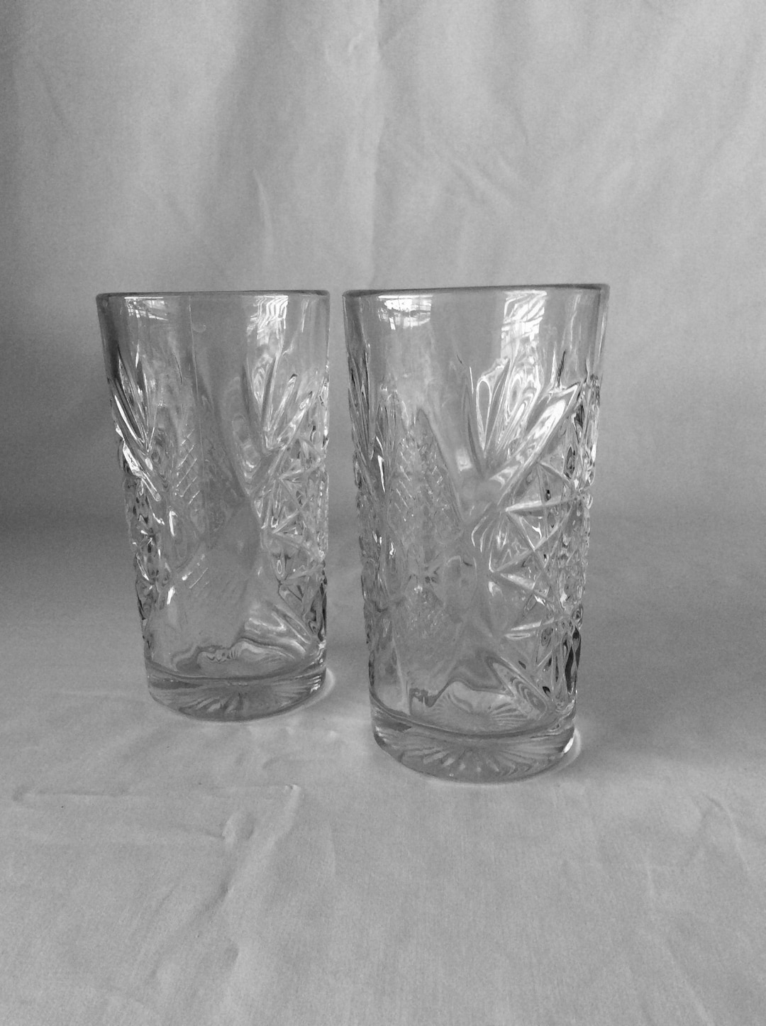 Libbey Hobstar Highball Glasses Set of 2 Vintagefindsfound Replacement ...