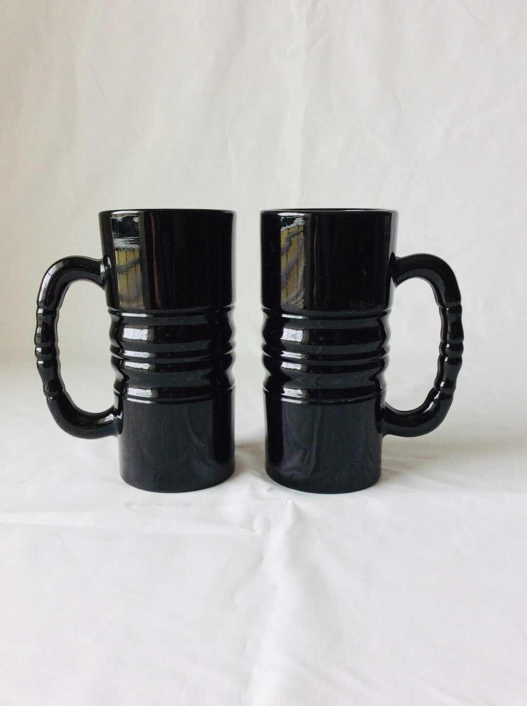 Tiara Black Kahlua Style Mugs Set of 2 Vintage Made in USA Replacement ...