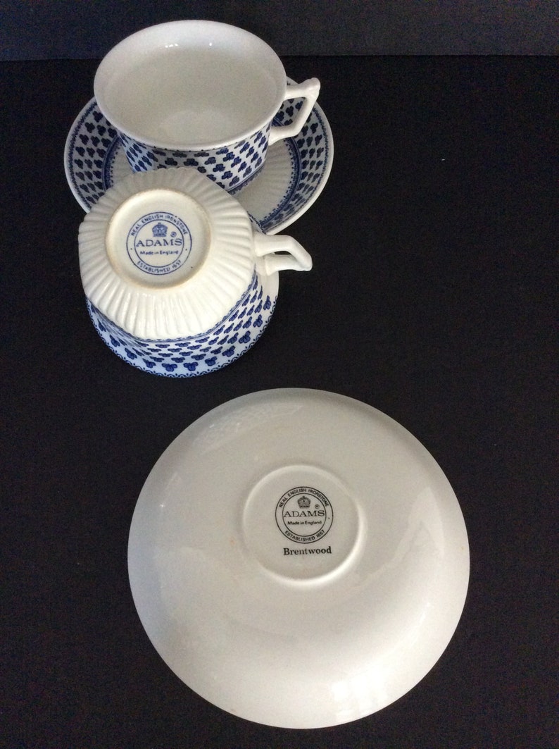 Adams China Flat Cup & Saucer Sets in Brentwood Set of 2 Vintage Made ...