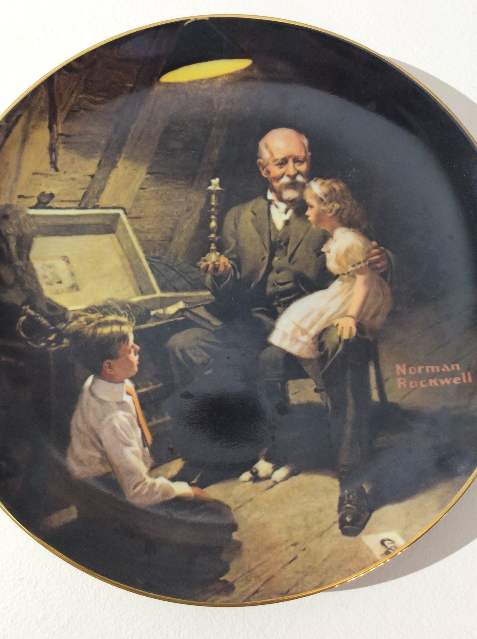 Norman Rockwell GRANDPA'S TREASURE CHEST Limited Edition Collector ...