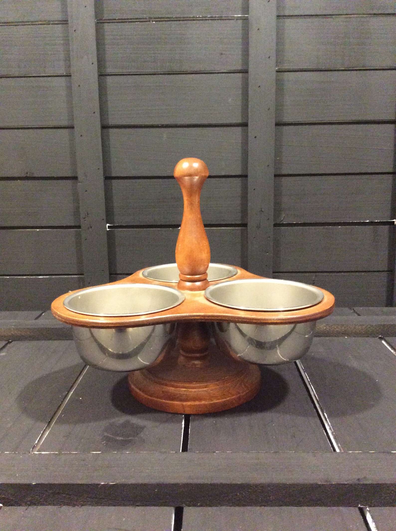 Vintage Ma Leck Inspired Stainless and Wood Condiment Server - Etsy