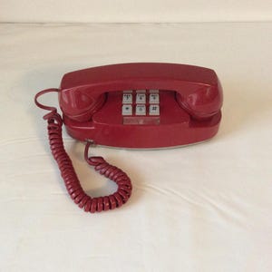 Western Electric Cherry Red Princess Touch Tone Telephone Landline ...