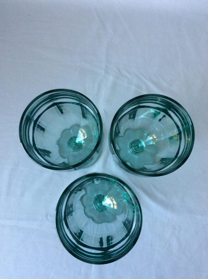 Libbey Glass Company Gibraltar Spanish Green 7" Goblets Made in America ...