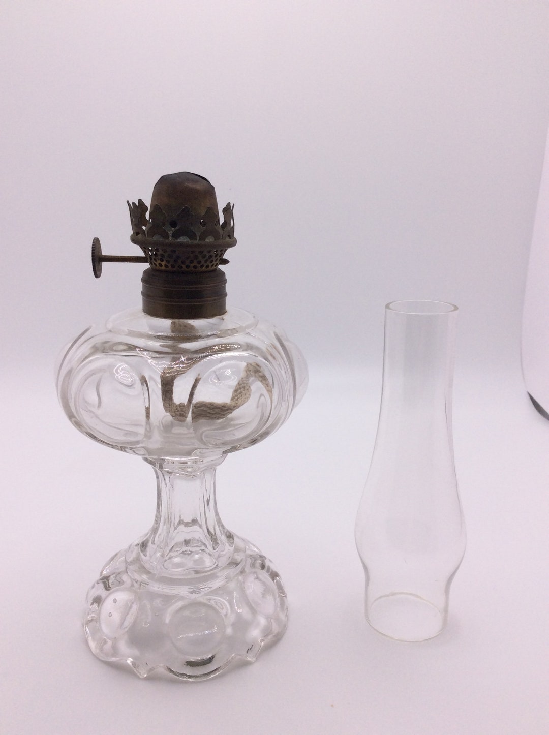 Antique Small Kerosene Oil Lamp Bullseye Base and Font - Etsy
