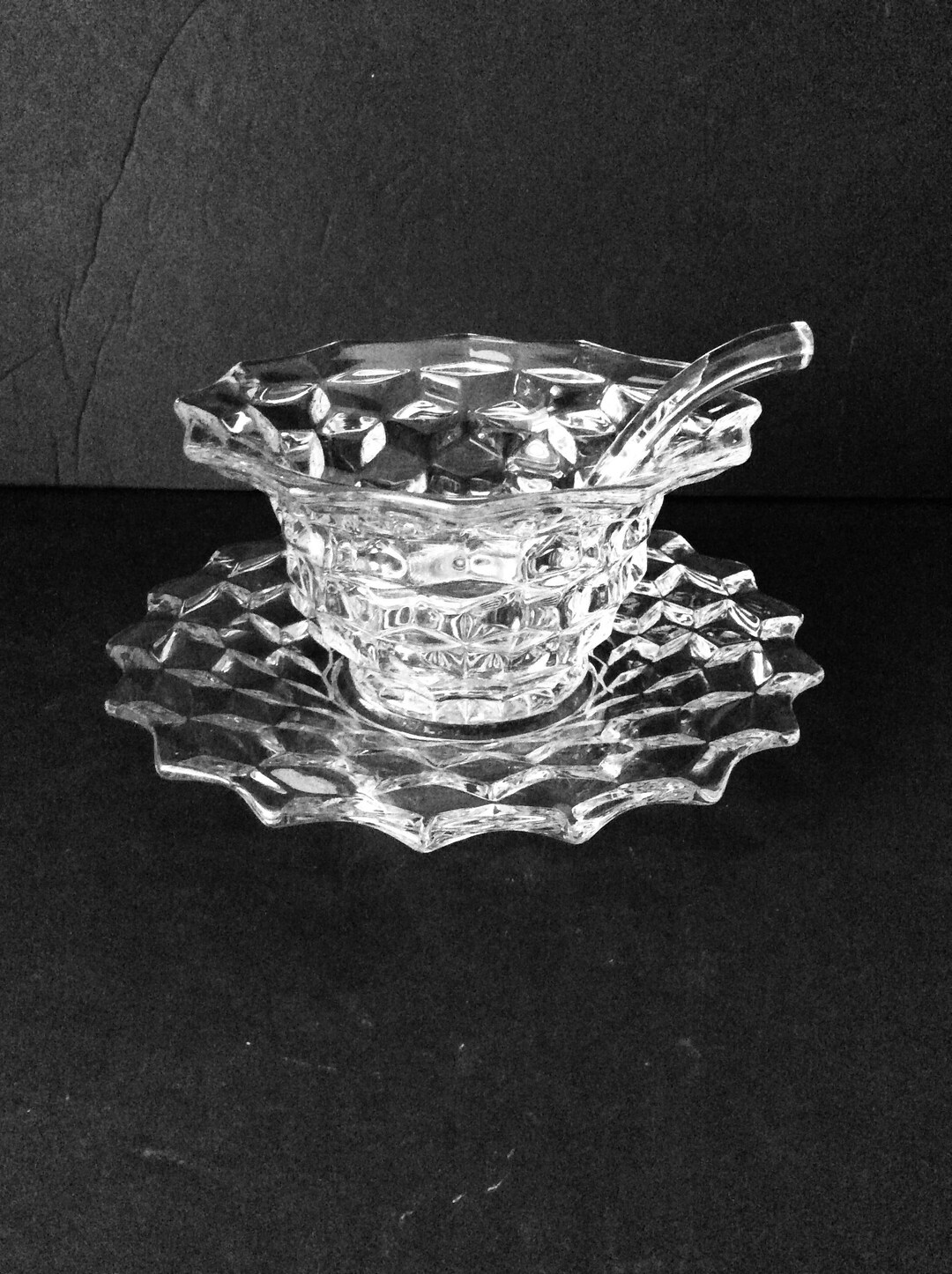 Fostoria American Clear Mayo Bowl Underplate and Ladle Replacement ...
