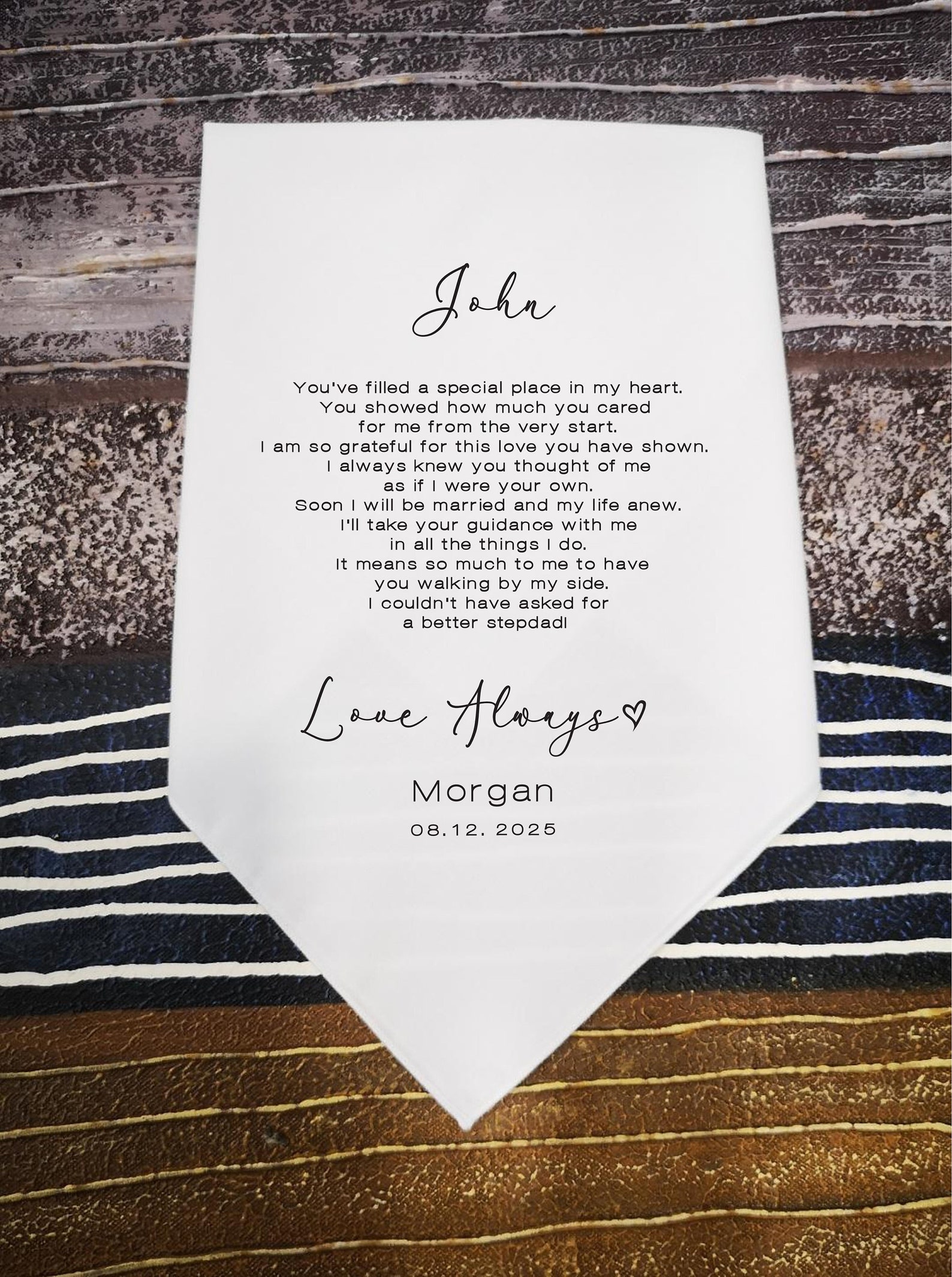 Stepfather of the Bride Gift From Bride, Wedding Handkerchief From ...