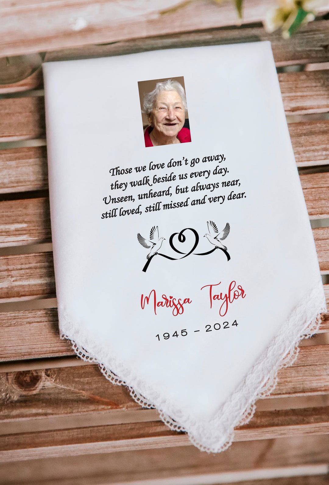 Personalized Remembrance Handkerchief, in Loving Memory Handkerchief ...