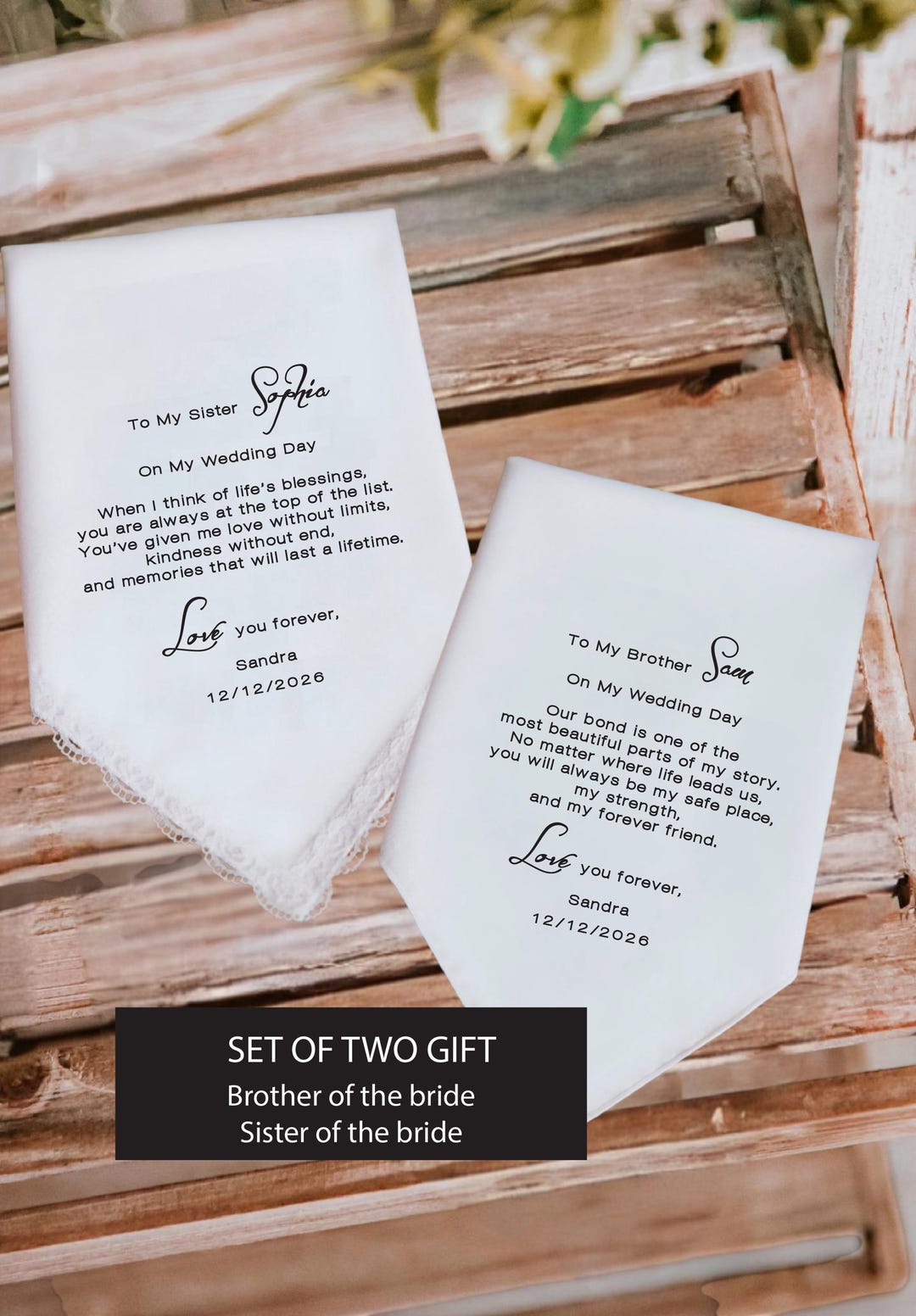 Brother & Sister Keepsake Gift, Set of Two, Gift From Bride, 8244 - Etsy