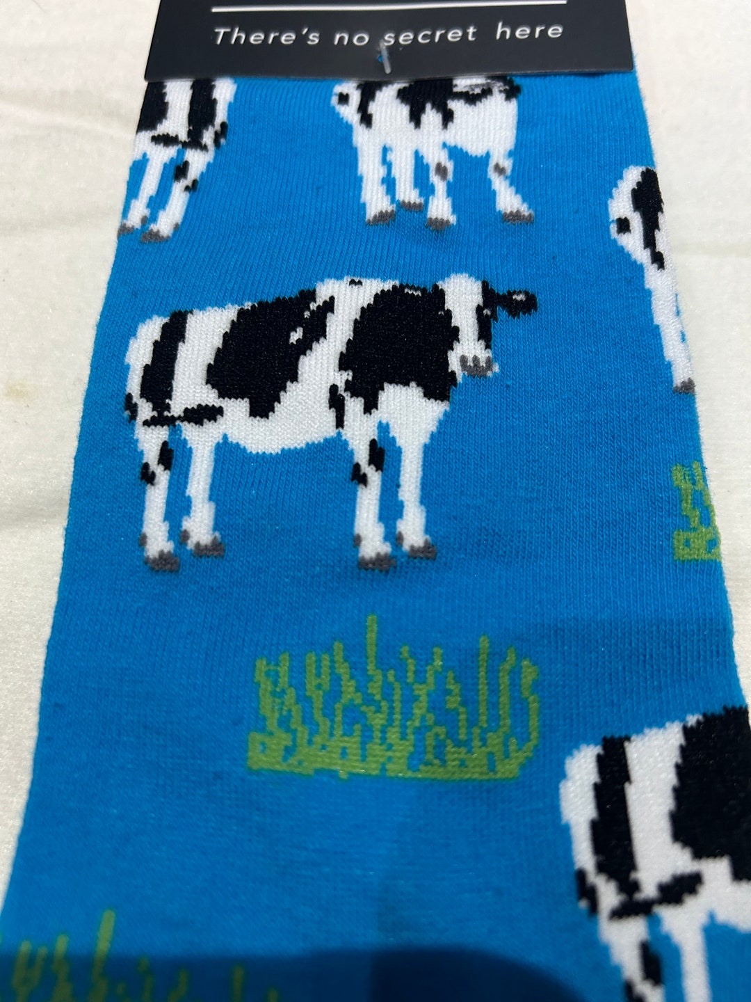 Farmyard Cows SOCK SOCIETY Light Blue Ankle Socks Adult One Size Fit ...