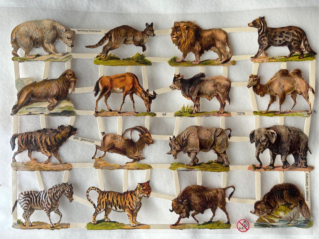 Animals Varieties Glossy Die Cut Decoupage Scrapbooking Paper Figures ...