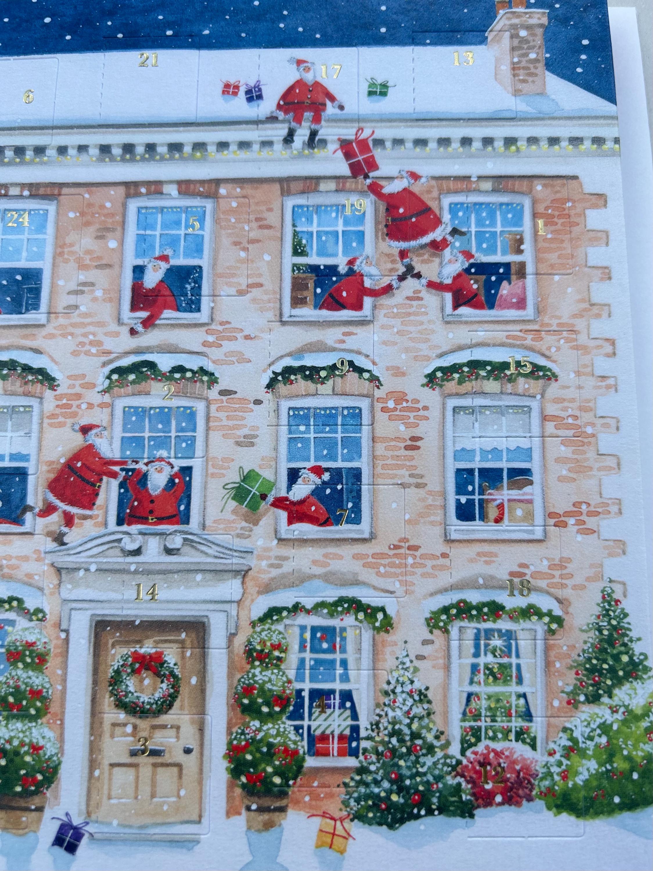 Christmas Advent Calendar Santas House Advent Card With Envelope FREE ...
