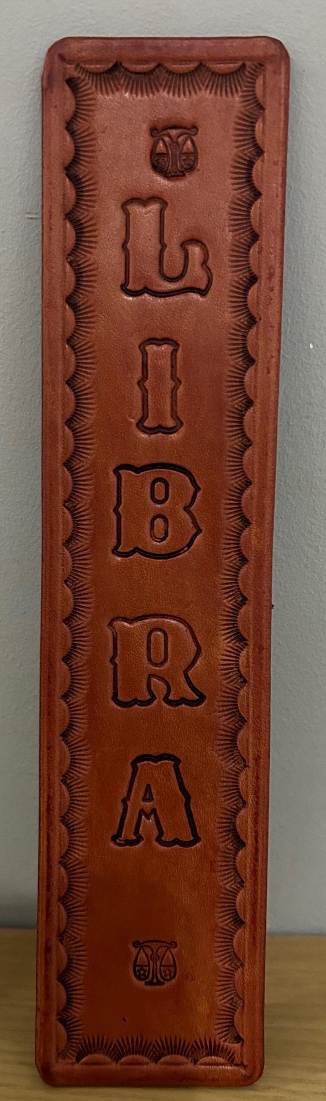 Leather Bookmark Libra Star Sign Handmade Free UK Postage - Etsy