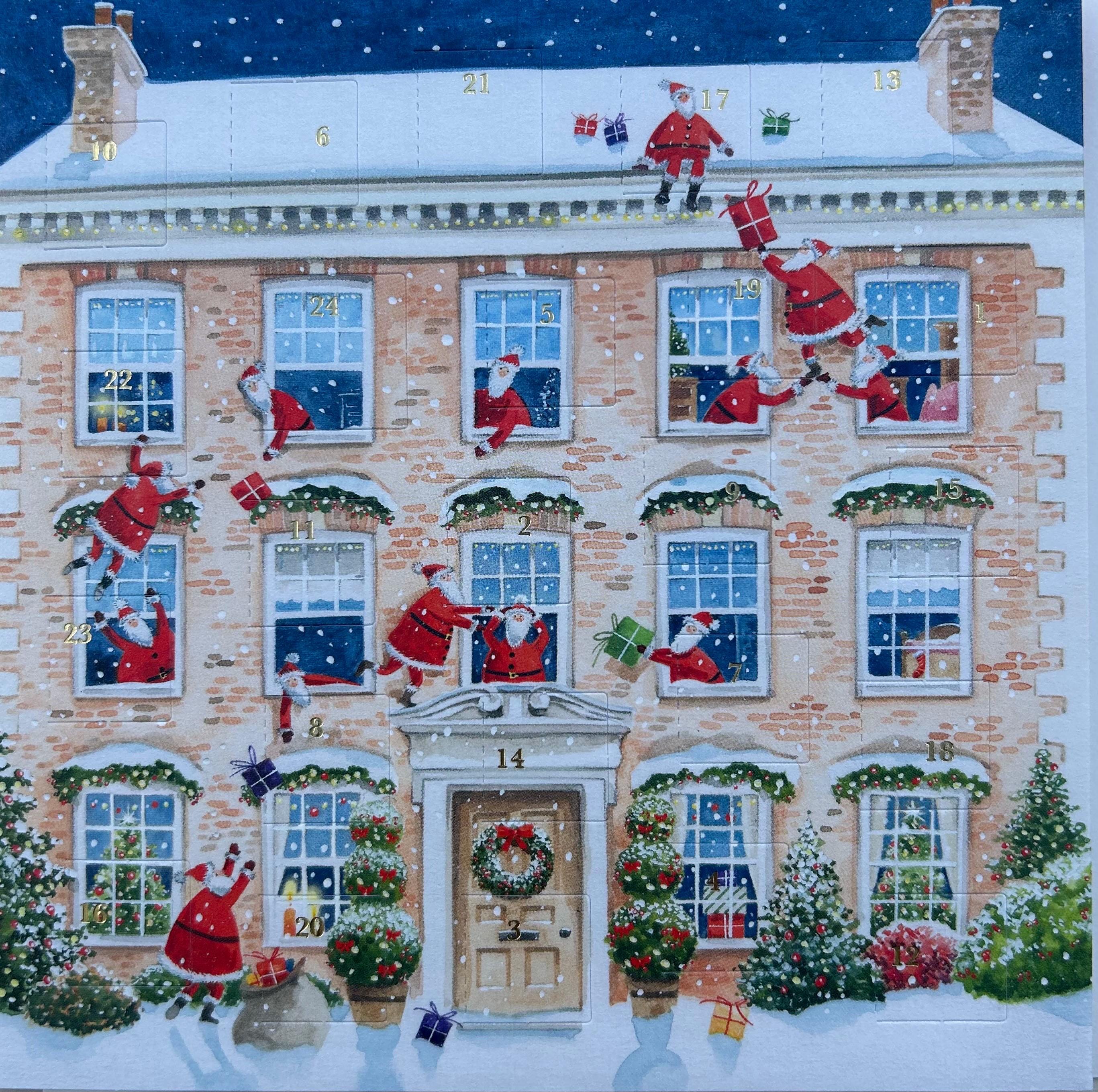 Christmas Advent Calendar Santas House Advent Card With Envelope FREE ...