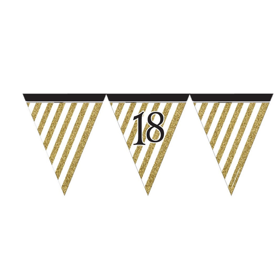 18th Birthday Paper Birthday Party Flag Bunting Triangle Flag Garland ...