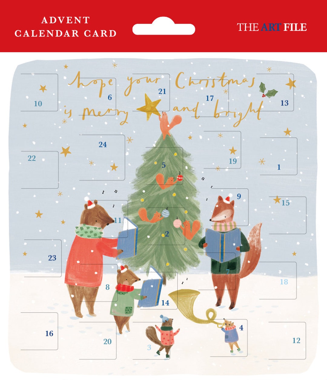 Christmas Carol Singing Forest Advent Calendar Advent Card With ...