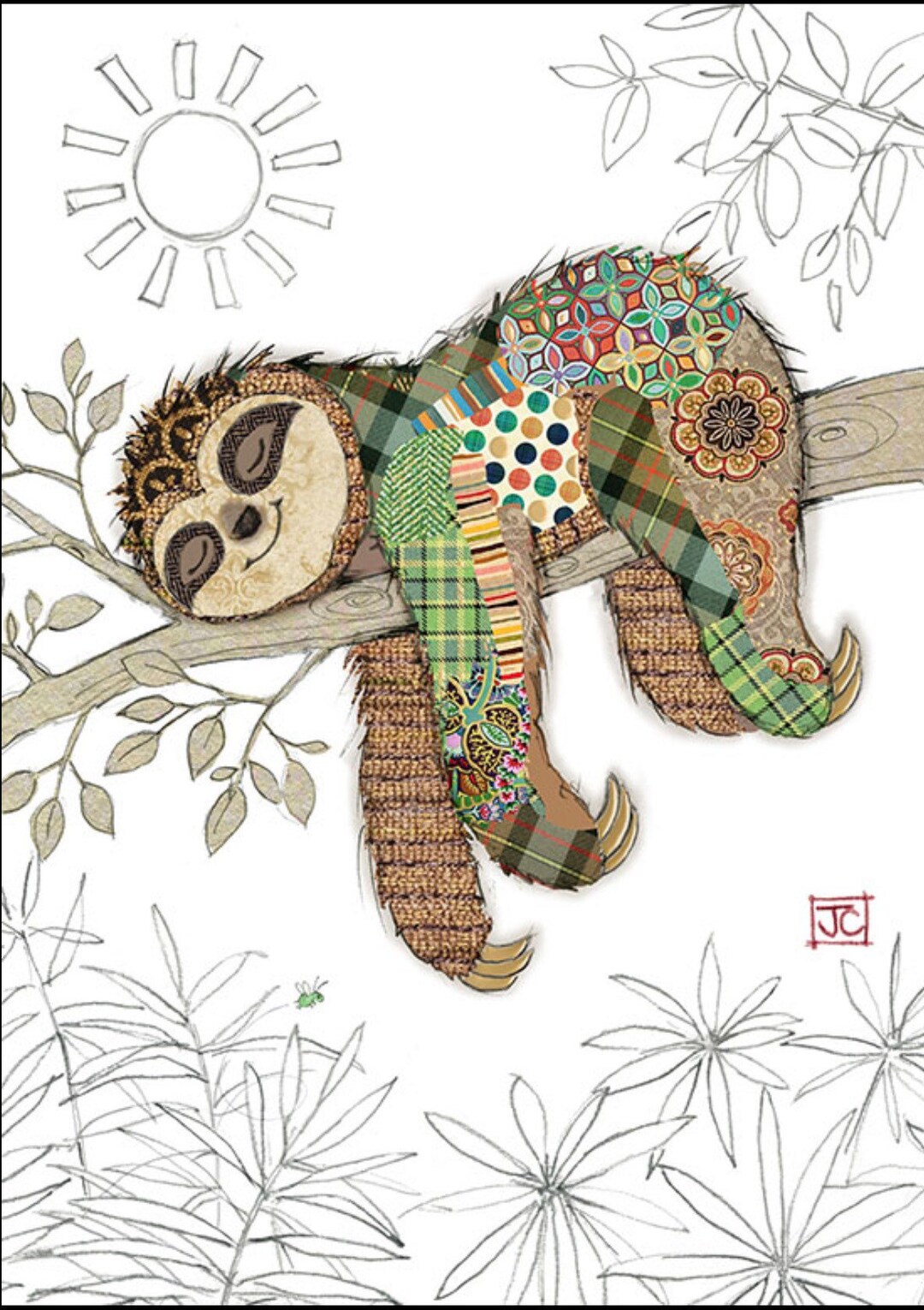 Bug Art Birthday Card Simon Sloth Greetings Card With Envelope FREE UK ...