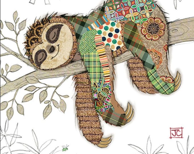 Bug Art Birthday Card Simon Sloth Greetings Card With Envelope FREE UK ...