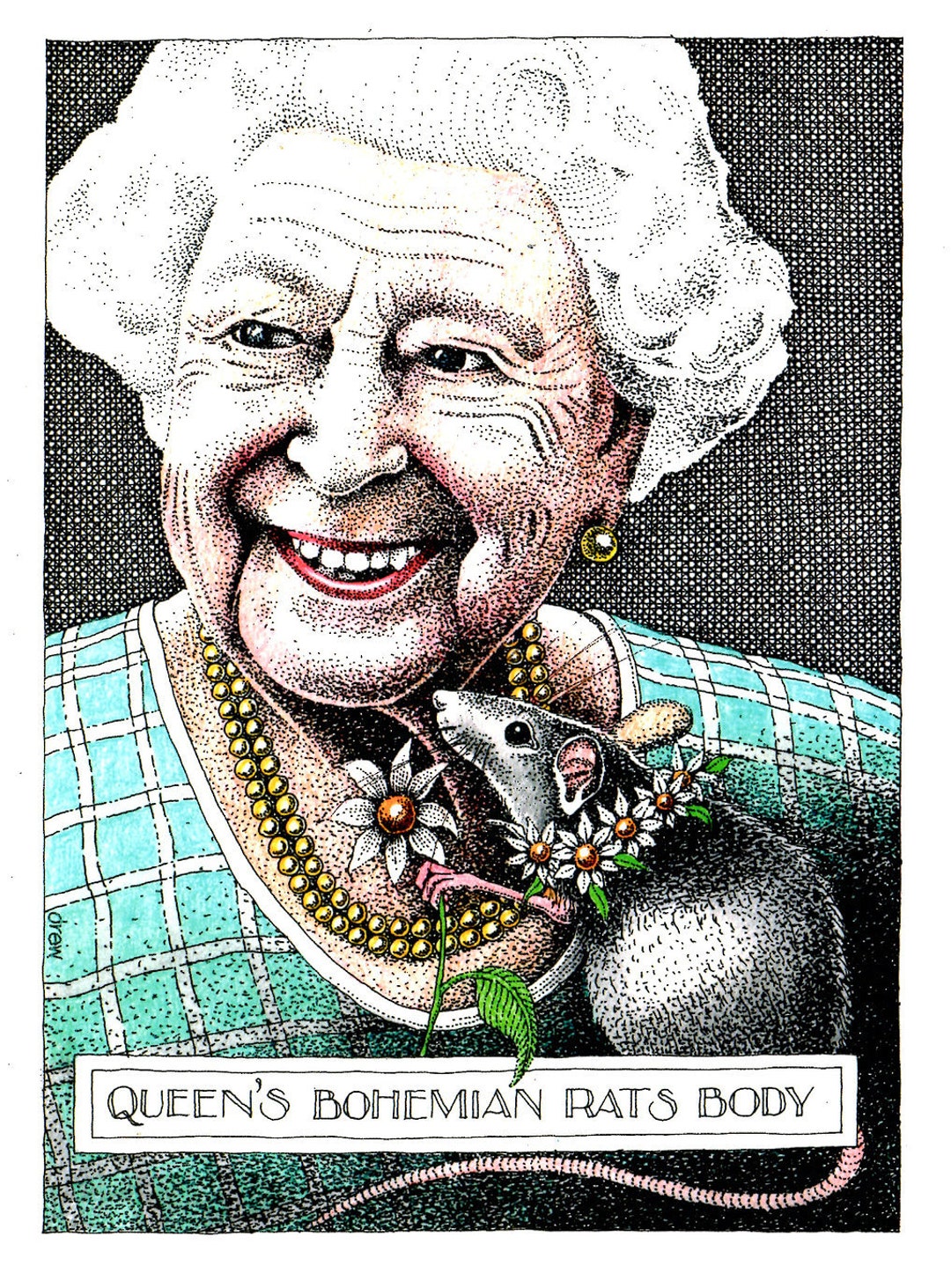 Queens Bohemian Rats Body Large Greetings Card With Envelope by Simon ...