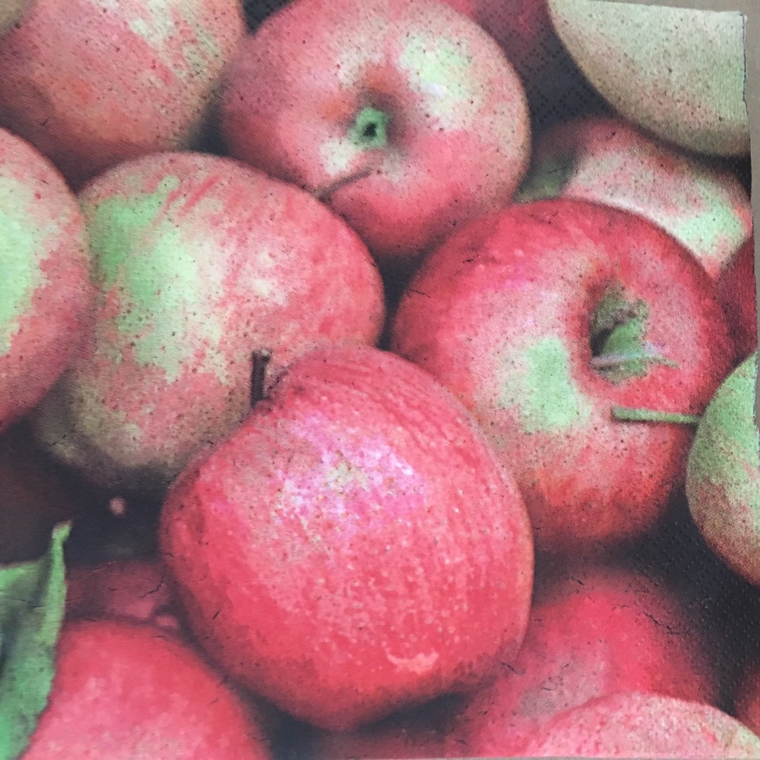 5 Paper Party Napkins Red Apples Orchard Pack of 5 3 Ply Tissue ...