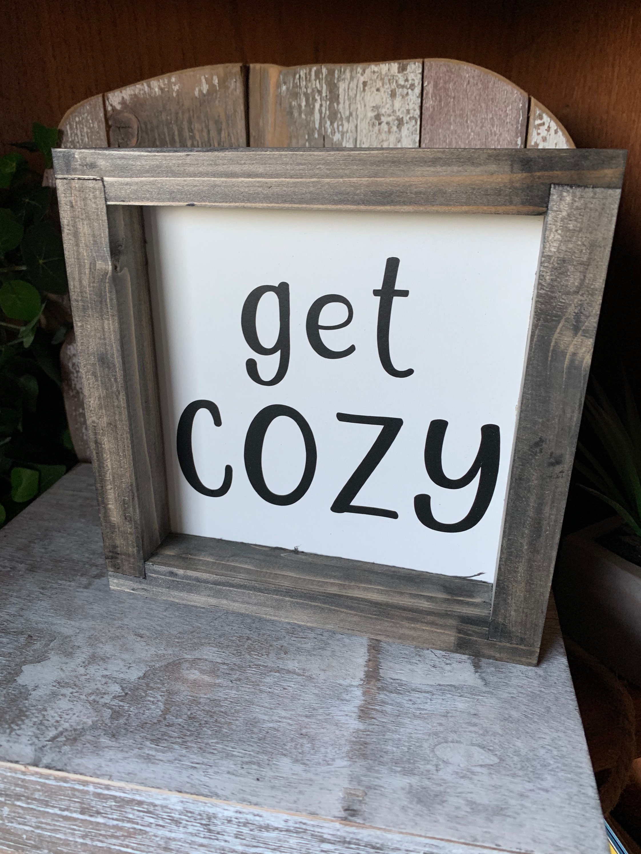 Get Cozy Sign-home Sign-farmhouse Sign-cozy Sign | Etsy